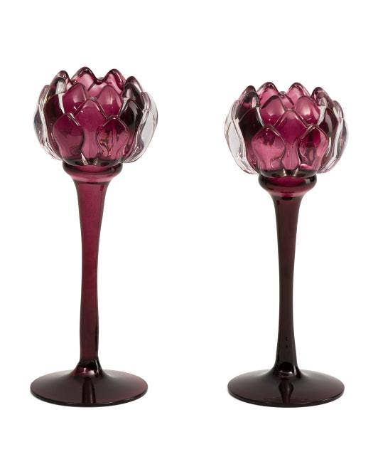 T.J. Maxx's Stunning Glass Flower Candle Holders Are Just $20 - Dengarden