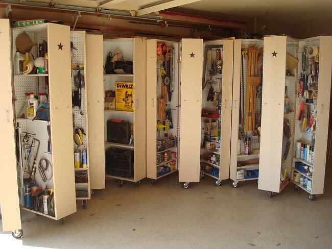 How to Build DIY Rolling Garage Storage Cabinets With Shelves