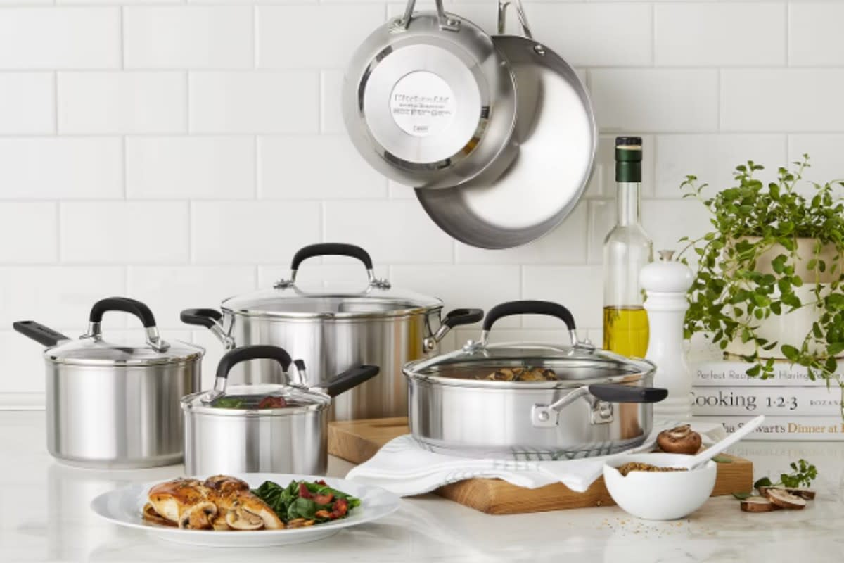 This $350 KitchenAid Stainless Steel Cookware Set Is on Sale for $170 ...