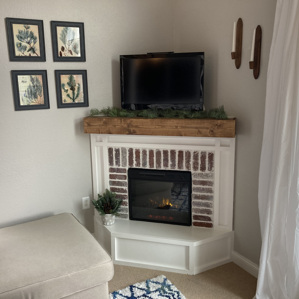 corner fireplace suite