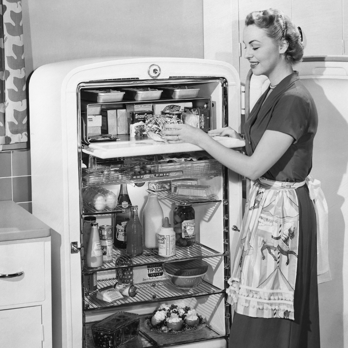 1950s fridge inside