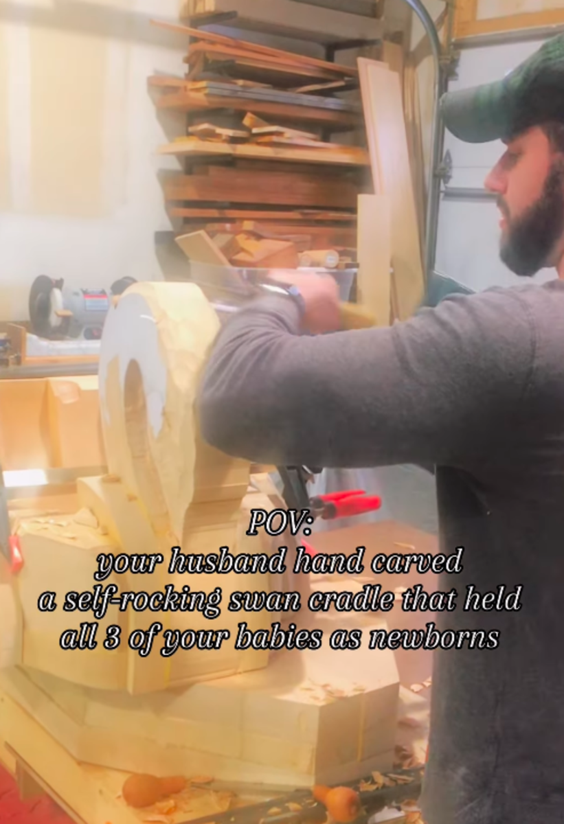 Guy Carved a Self-Rocking Swan Cradle for His Baby & We're Not Crying ...