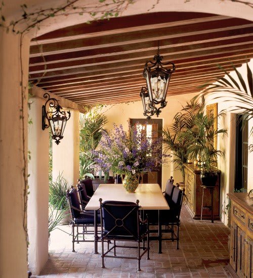 Mediterranean Patios, Pergolas, Stucco Terraces, & Water Fountains ...