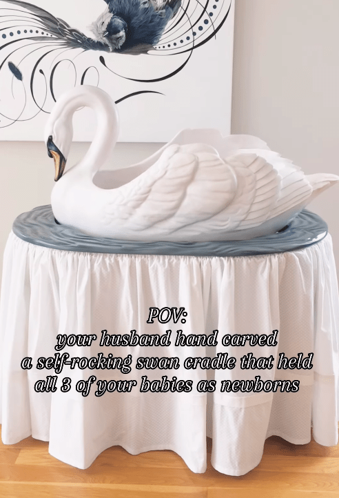 Guy Carved a Self-Rocking Swan Cradle for His Baby & We're Not Crying ...