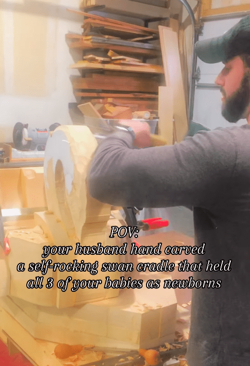 Guy Carved a Self-Rocking Swan Cradle for His Baby & We're Not Crying ...